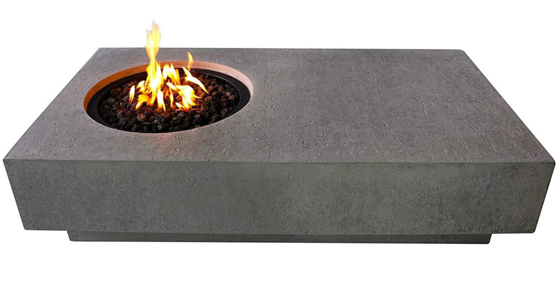 Table basse de jardin design avec braséro rond intégré Metropolis