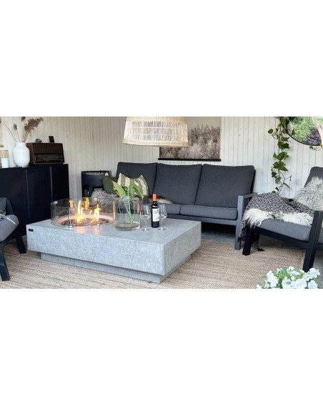 Table basse de jardin design avec braséro rond intégré Metropolis