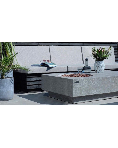 Table basse de jardin design avec braséro rond intégré Metropolis