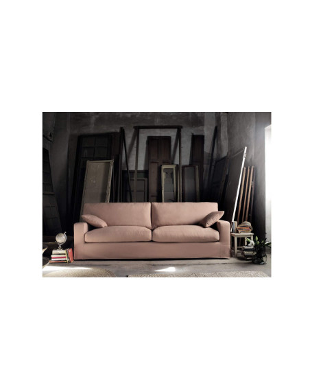 Canapé au grand confort moelleux en lin ou velours Nuba