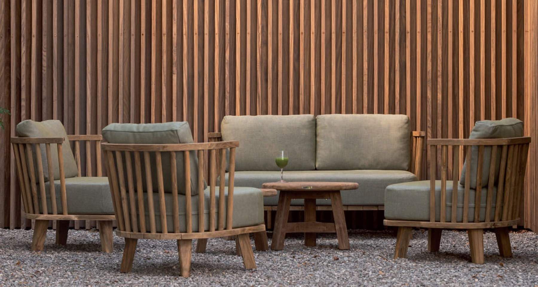 Salon jardin haut de gamme en teck massif recyclé Casablanca