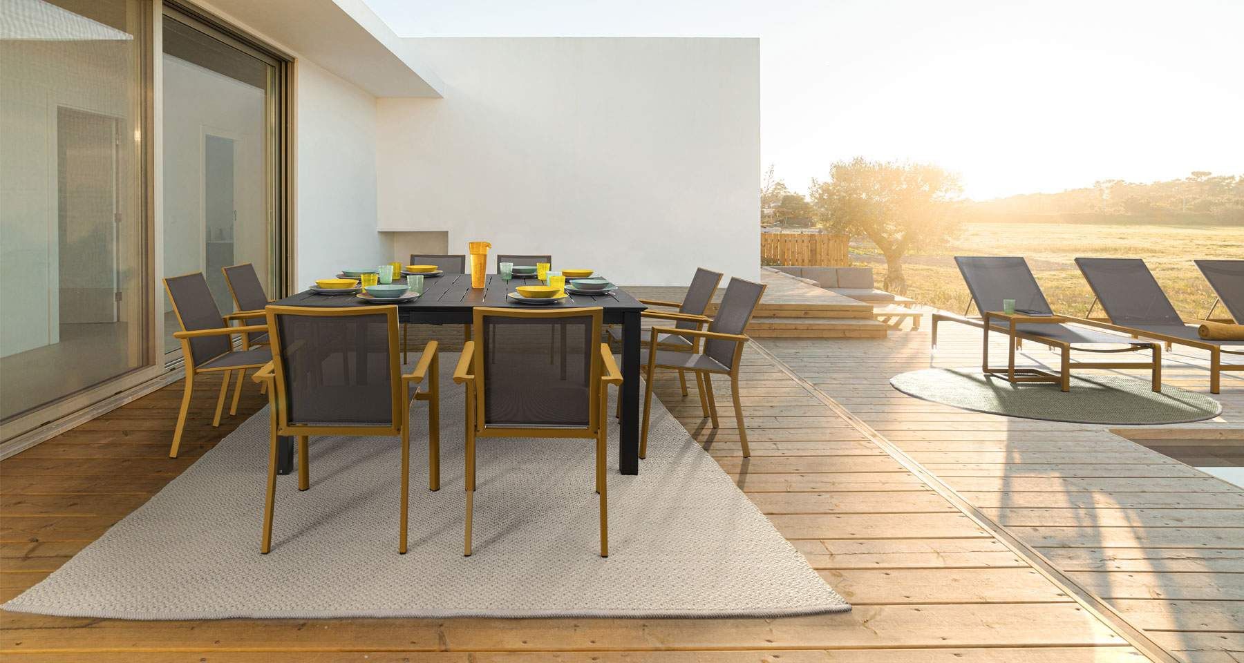 Table rectangle 160 x 110 cm extensible en carré 160 x 160 cm Konnor