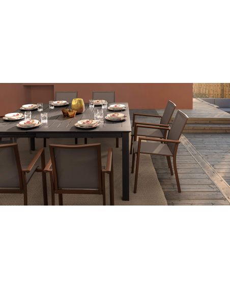 Table rectangle 160 x 110 cm extensible en carré 160 x 160 cm Konnor