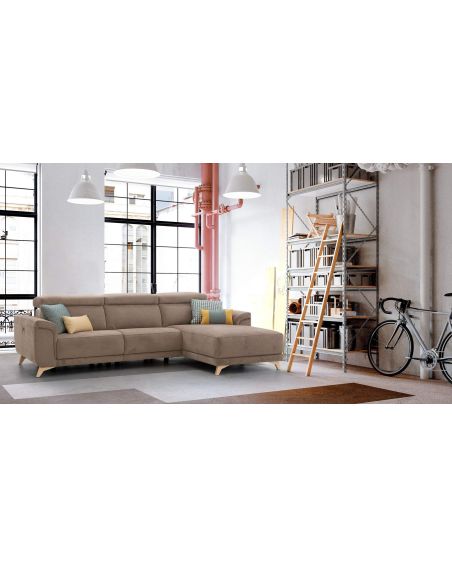 Canapé d'angle relax électrique moelleux densité 45 kg/m3 Akoya