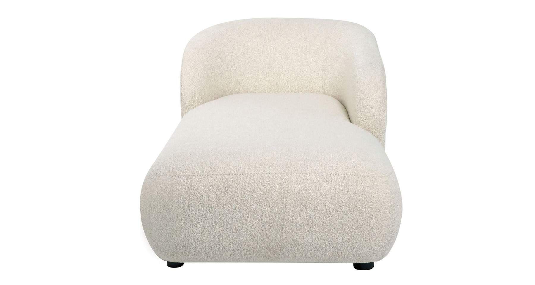 Méridienne avec tissu à bouclettes couleur crème Lisette