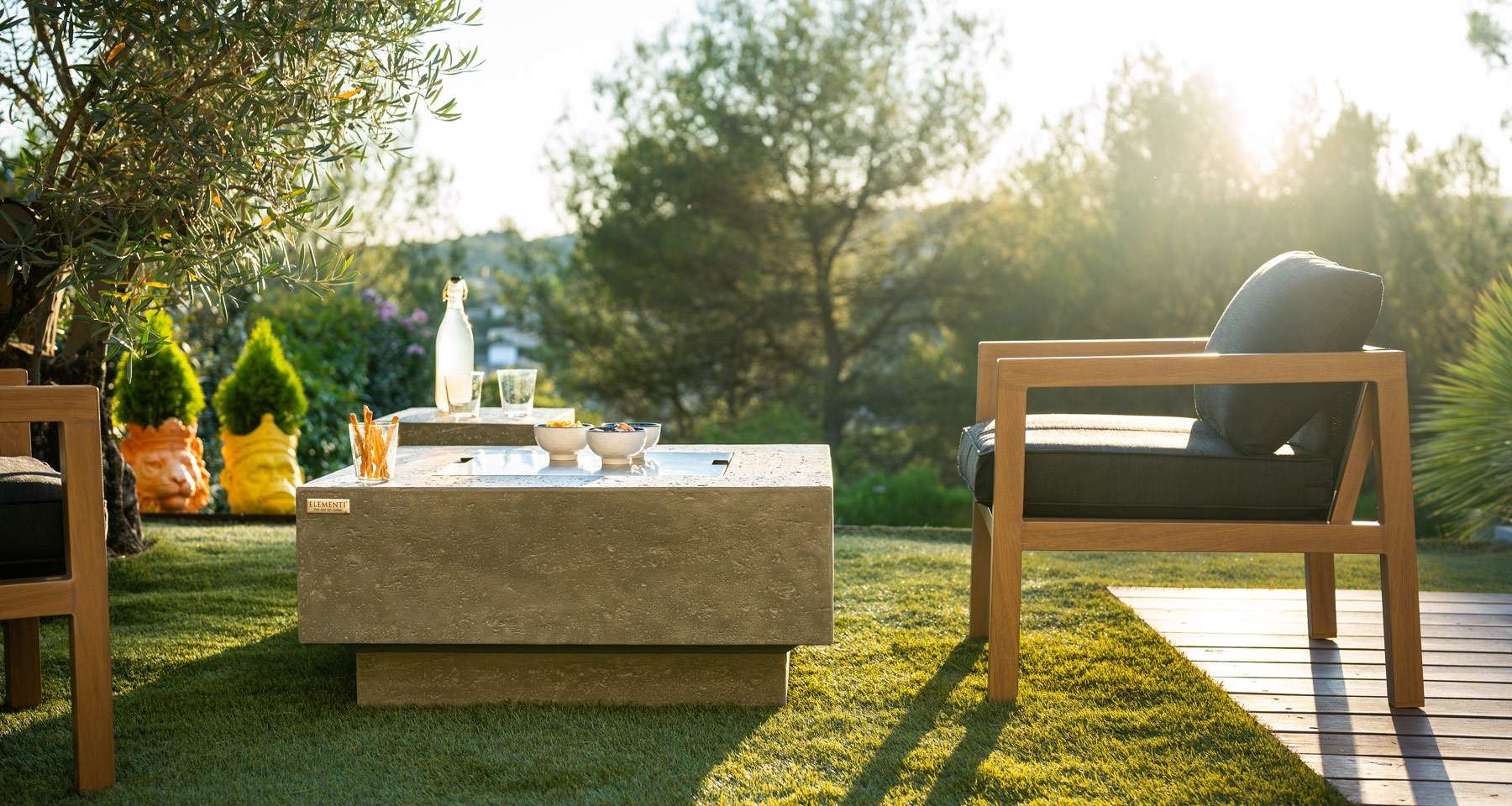 Table basse braséro d'extérieur au design contemporain Manhattan