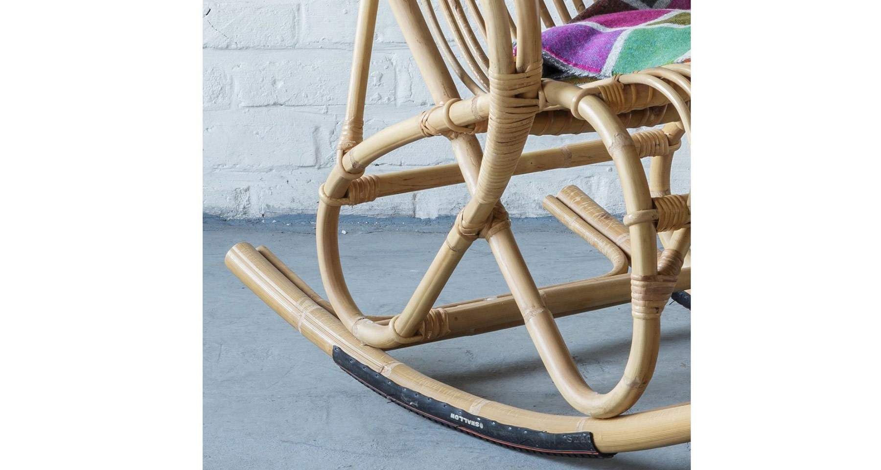 Rocking chair Marlene en rotin naturel