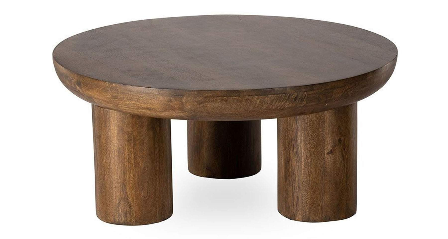 Table basse ronde ethnique en bois de manguier Alytus - Athezza