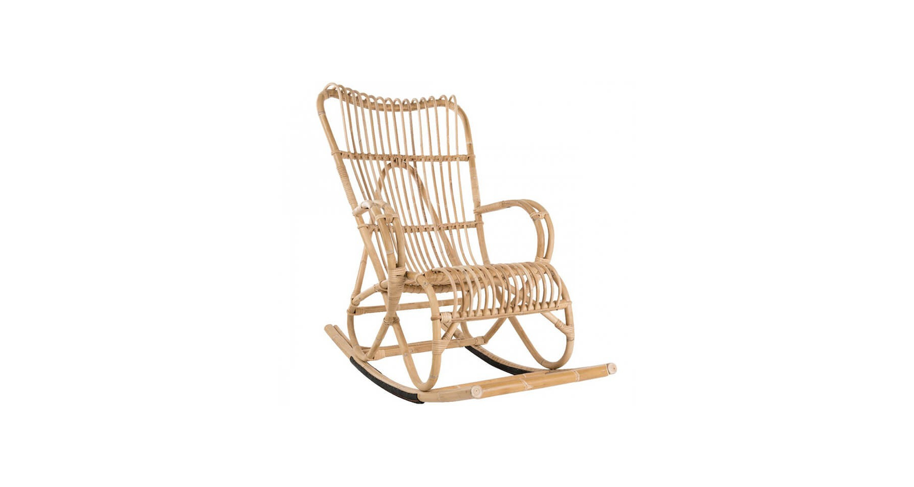 Rocking chair Marlene en rotin naturel