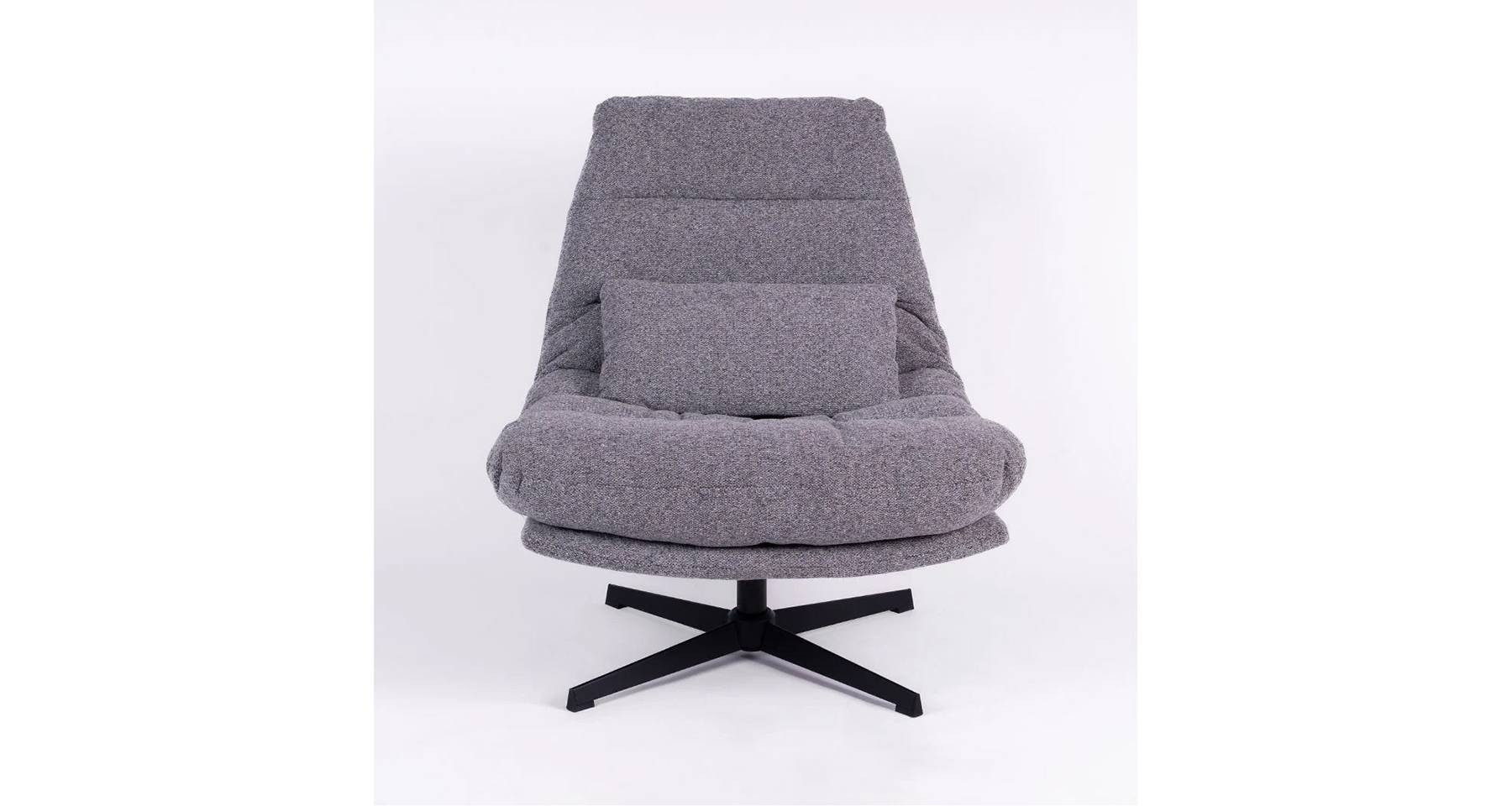 Fauteuil pivotant rétro en tissu et métal noir Wilmington - Athezza