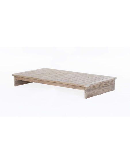 Table de jardin très basse 160 x 90 cm Djerba en teck naturel