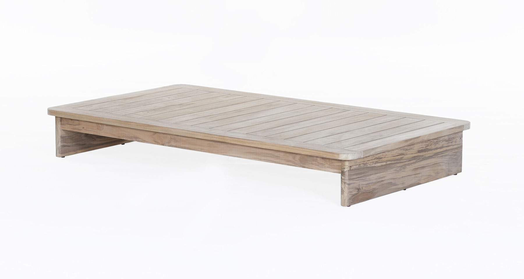 Table de jardin très basse 160 x 90 cm Djerba en teck naturel