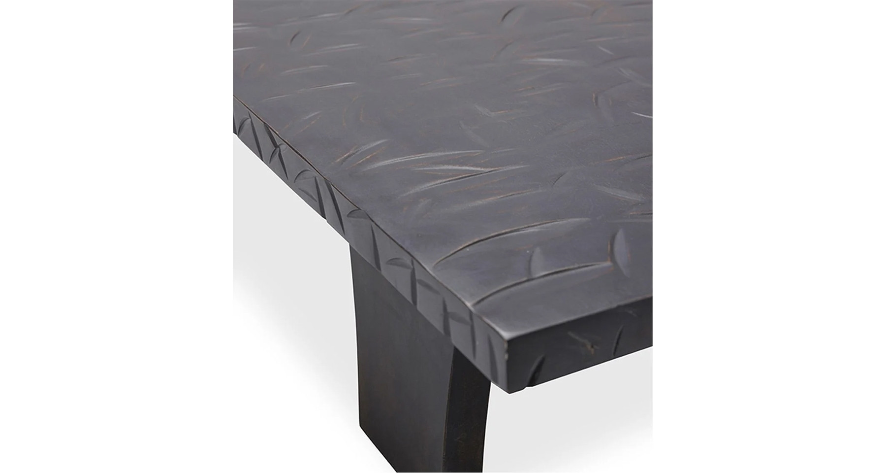 Table basse noire rectangulaire avec plateau texturé Vinh - Athezza