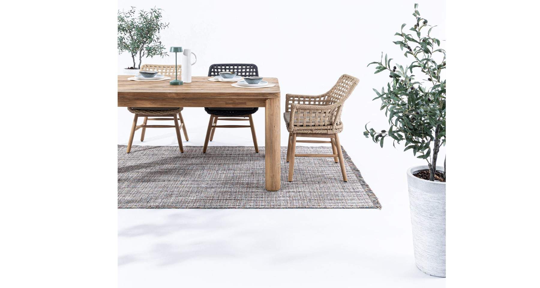 Table d'extérieur 200 cm ou 240 cm en teck recyclé Maverick - Bizzotto