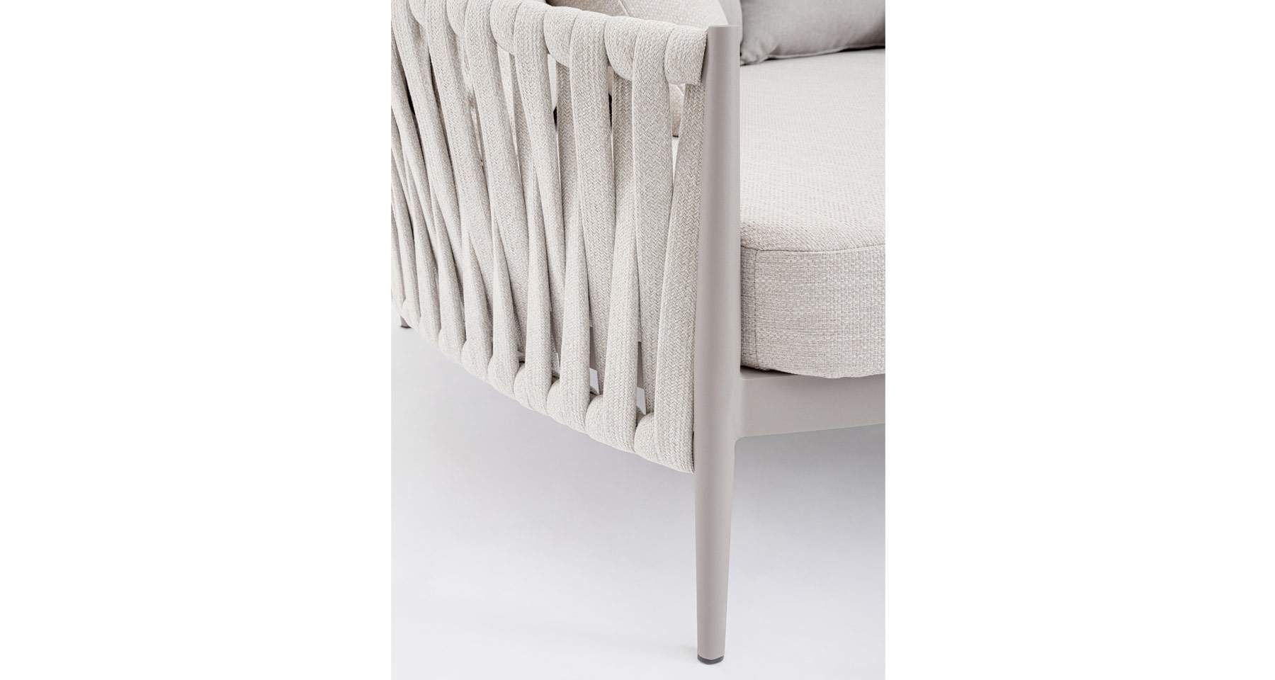 Daybed au design contemporain avec cordes tressées Jacinta - Bizzotto