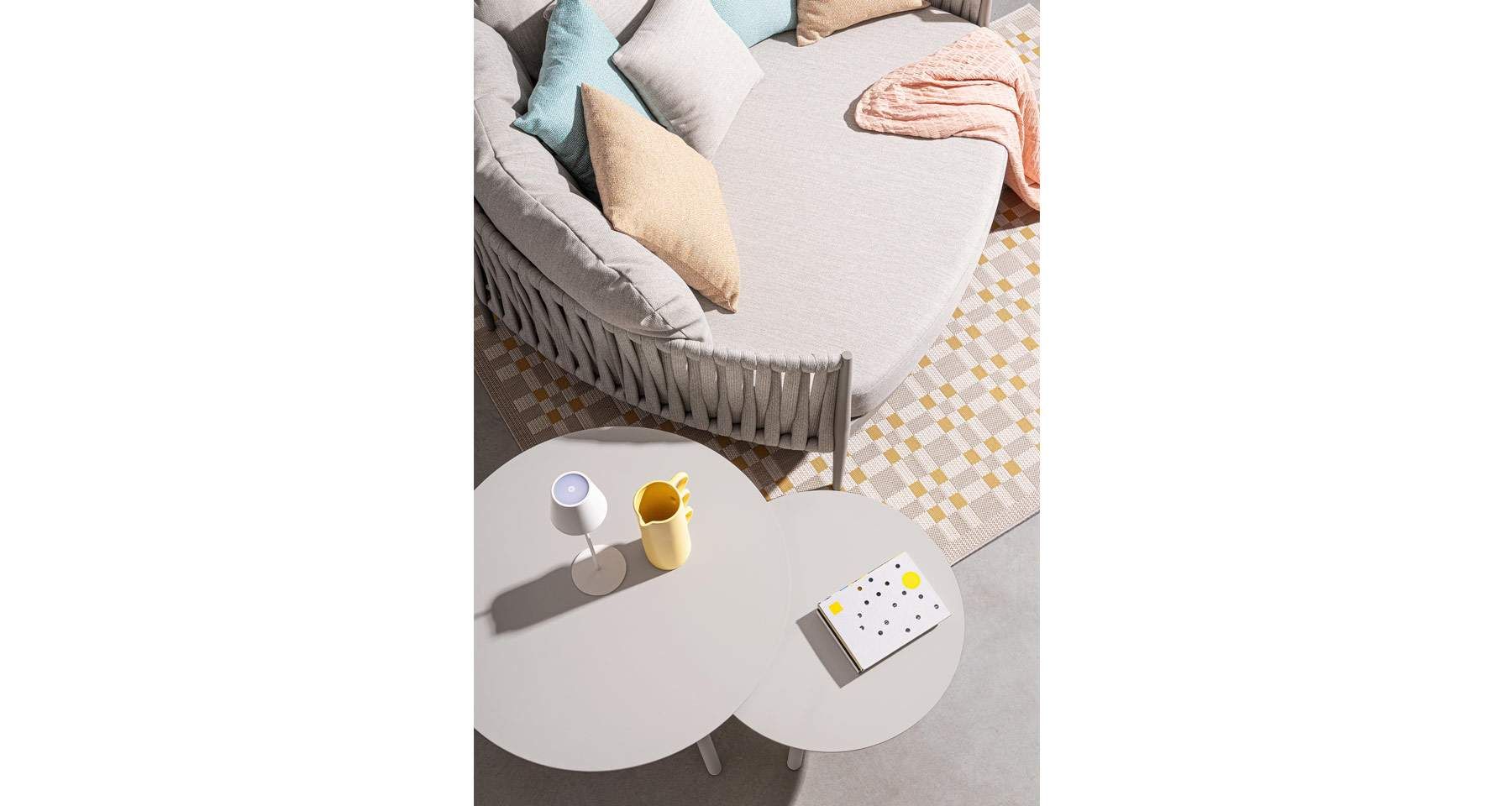 Daybed au design contemporain avec cordes tressées Jacinta - Bizzotto