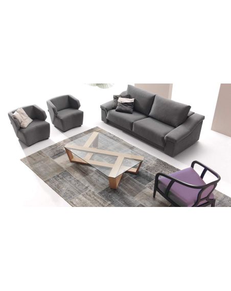 Table basse en bois et verre design luxe Agol - Belta Frajumar