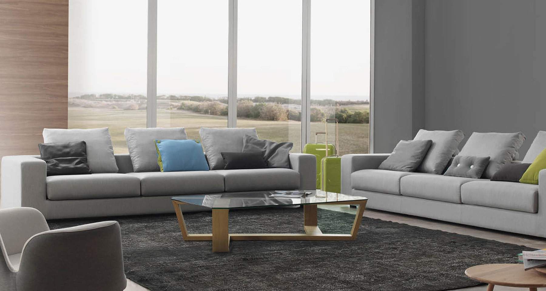 Table basse en bois et verre design luxe Agol - Belta Frajumar
