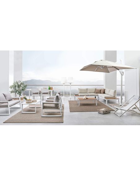 Salon de jardin en cordes et aluminium design Captiva - Bizzotto