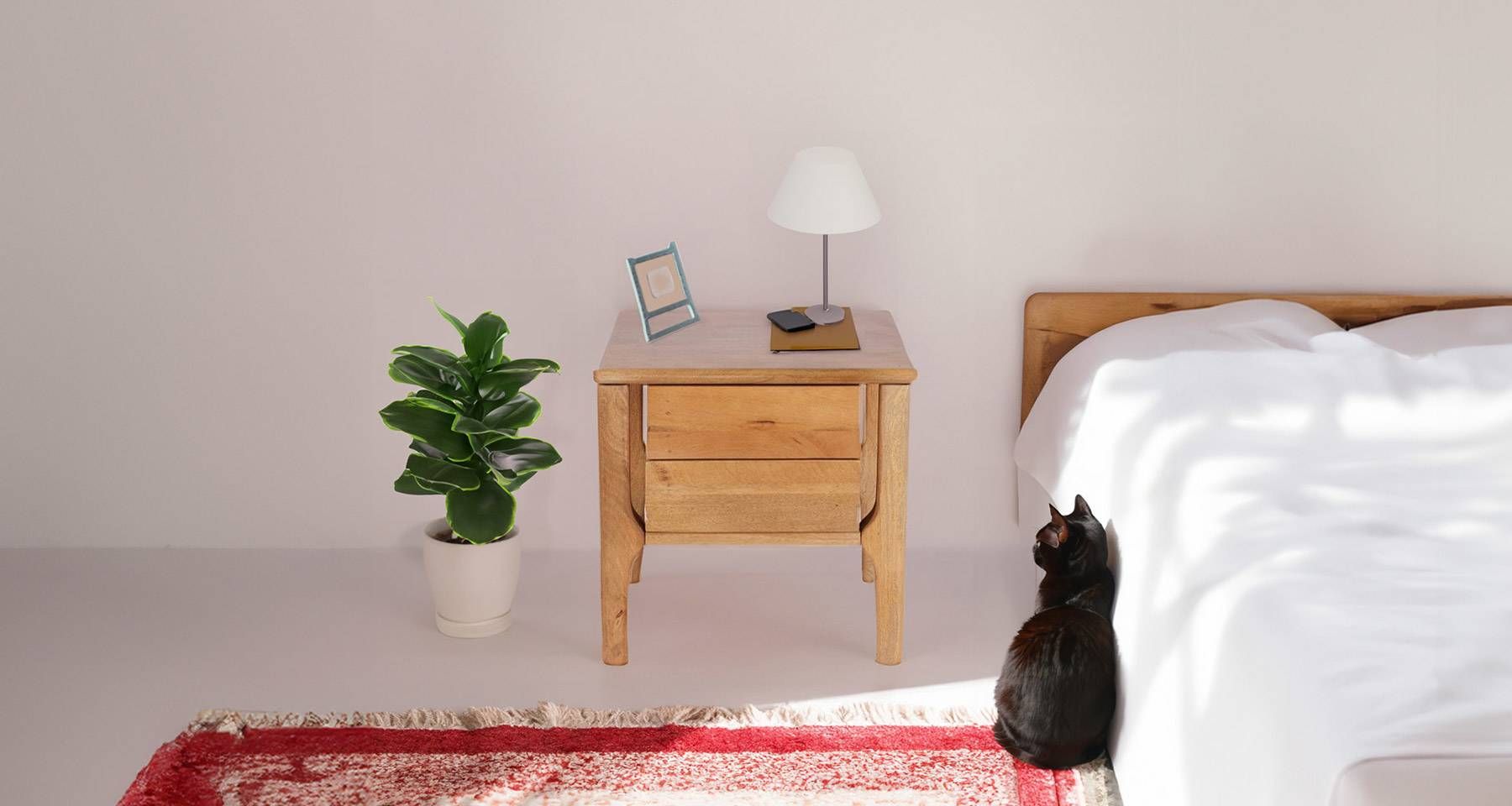 Table de chevet en bois de manguier Itarsi - Athezza