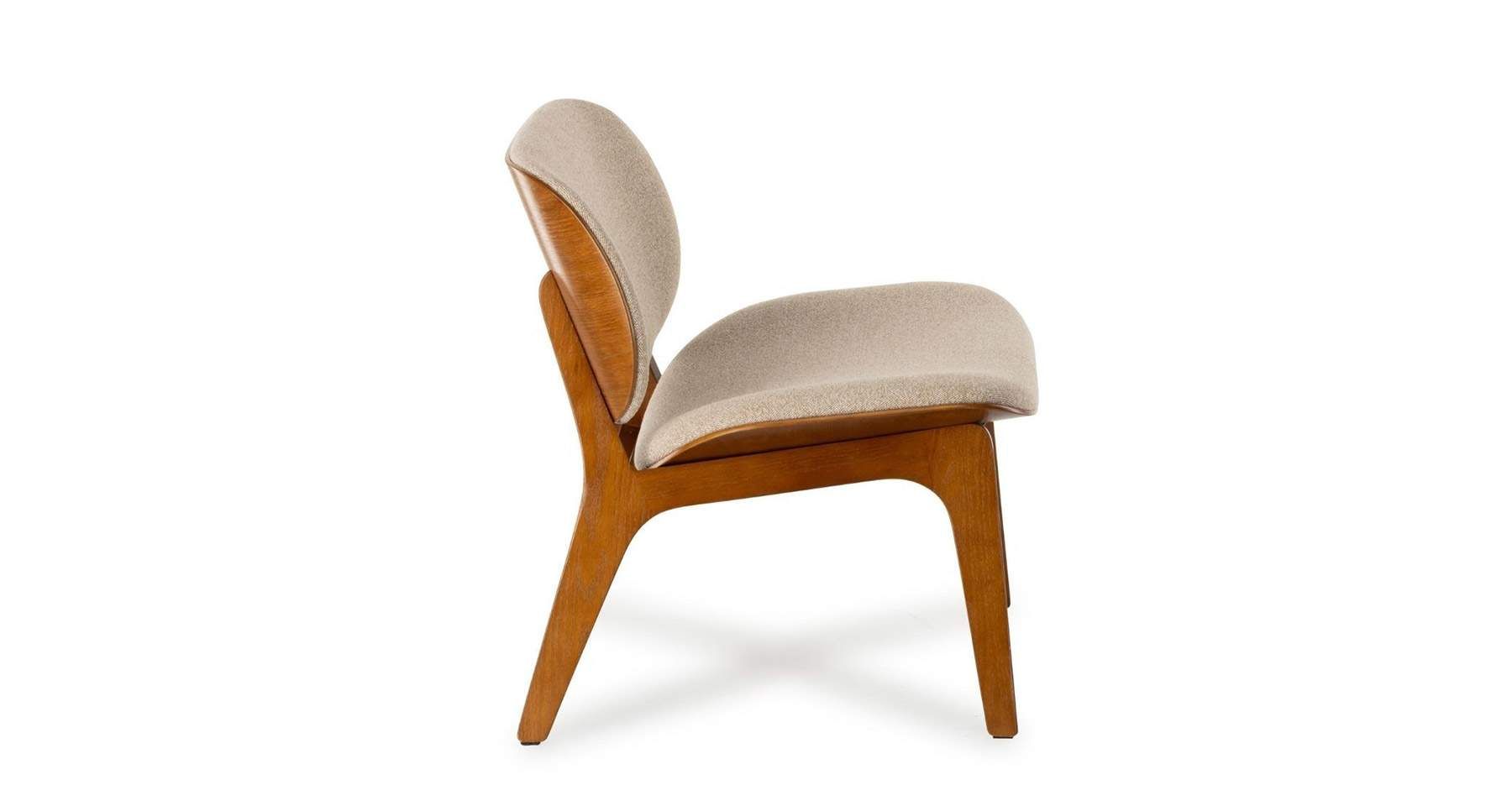 Fauteuil design en structure bois et en tissu Kuji - Athezza