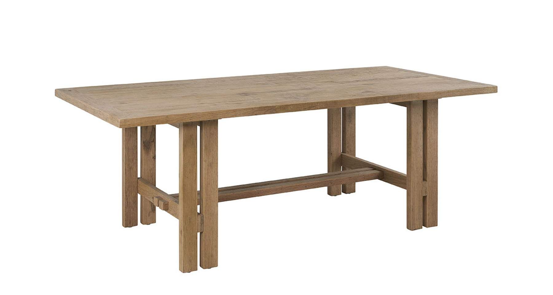 Table de salle à manger en chêne clair Marcelle - Blanc d'Ivoire