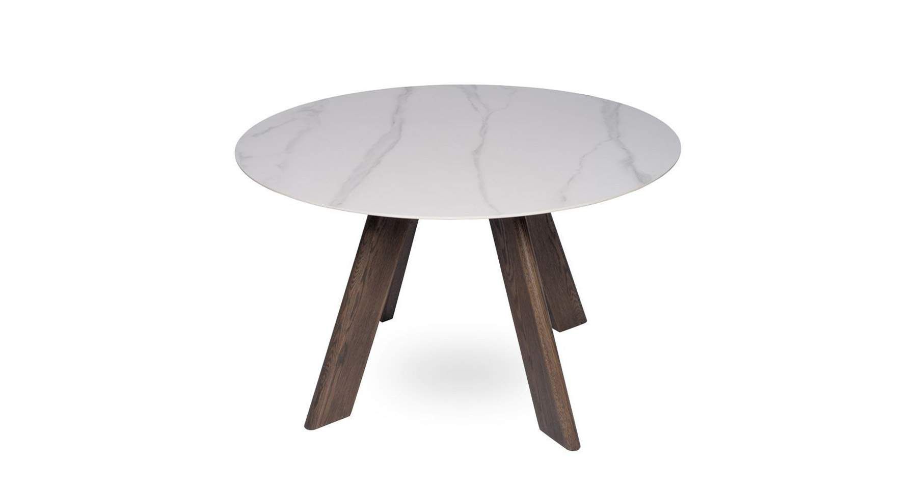 Table ronde en pierre frittée et bois 4 personnes Manre - Athezza