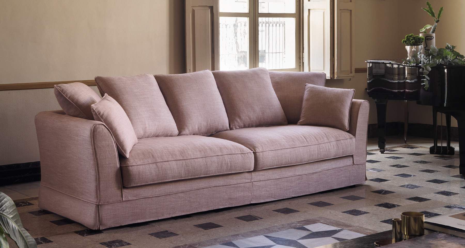 Canapé avec tissu à bouclettes : le sofa le plus cocooning