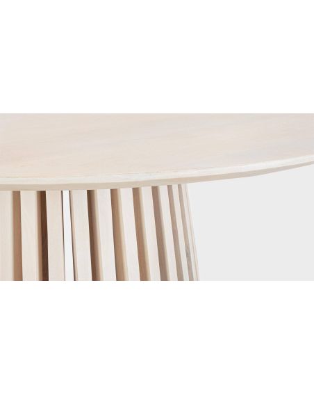 Table en bois de manguier ronde avec pied central design Ø130 cm Odion