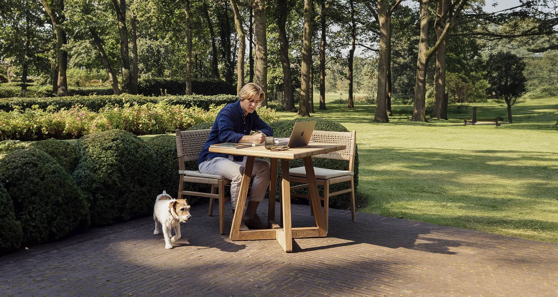 Petite table teck recyclé 80 x 80 cm Ella - Gescova