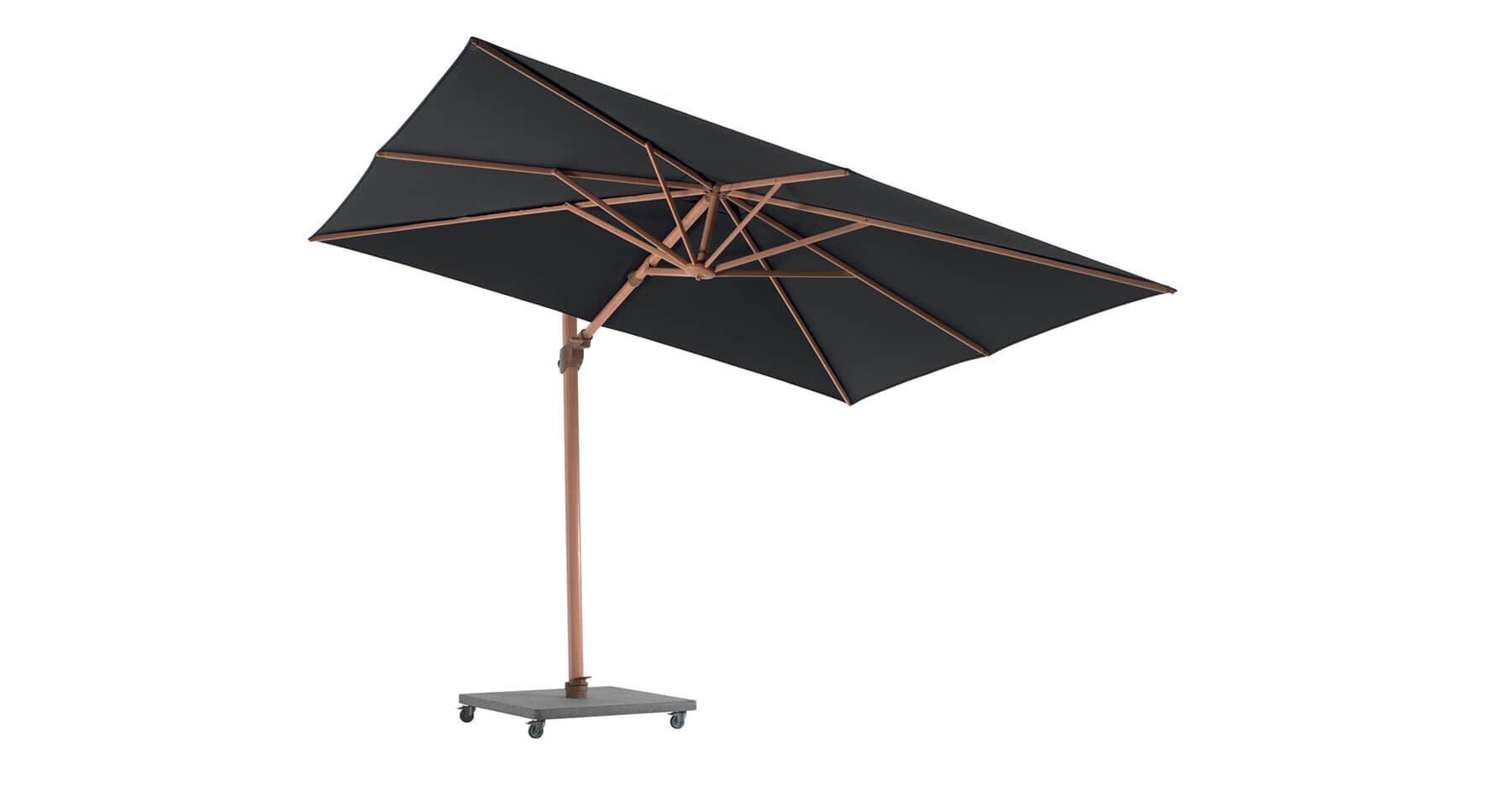 Parasol déporté 3x3 toile oléfin et pied 125 kg Portland - Gescova