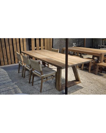 Table teck recyclé jusqu'à 20 personnes Victoria - Gescova