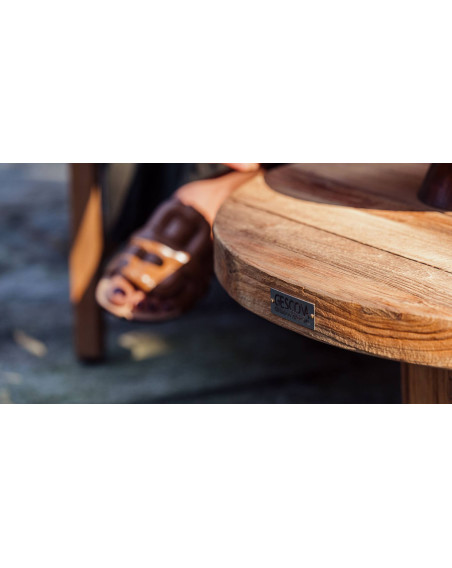 Table basse ronde en teck massif recyclé Noah - Gescova