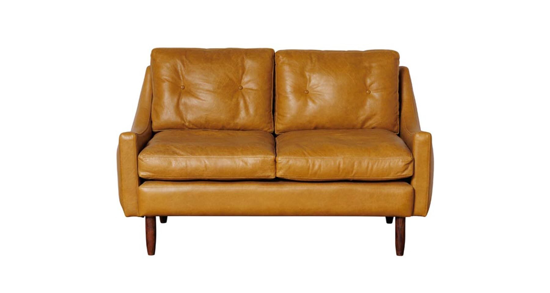 Canapé 2 places en cuir whisky au style vintage Cambridge - Chehoma