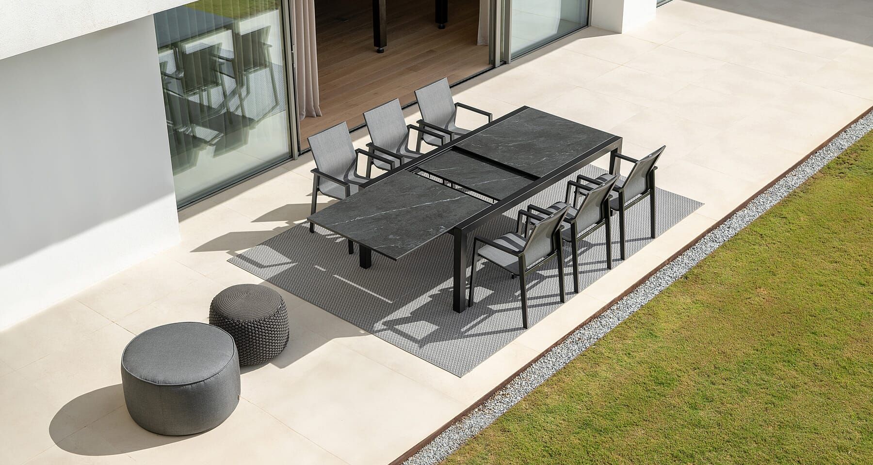 Table d'extérieur extensible céramique Livorno - Jati Kebon