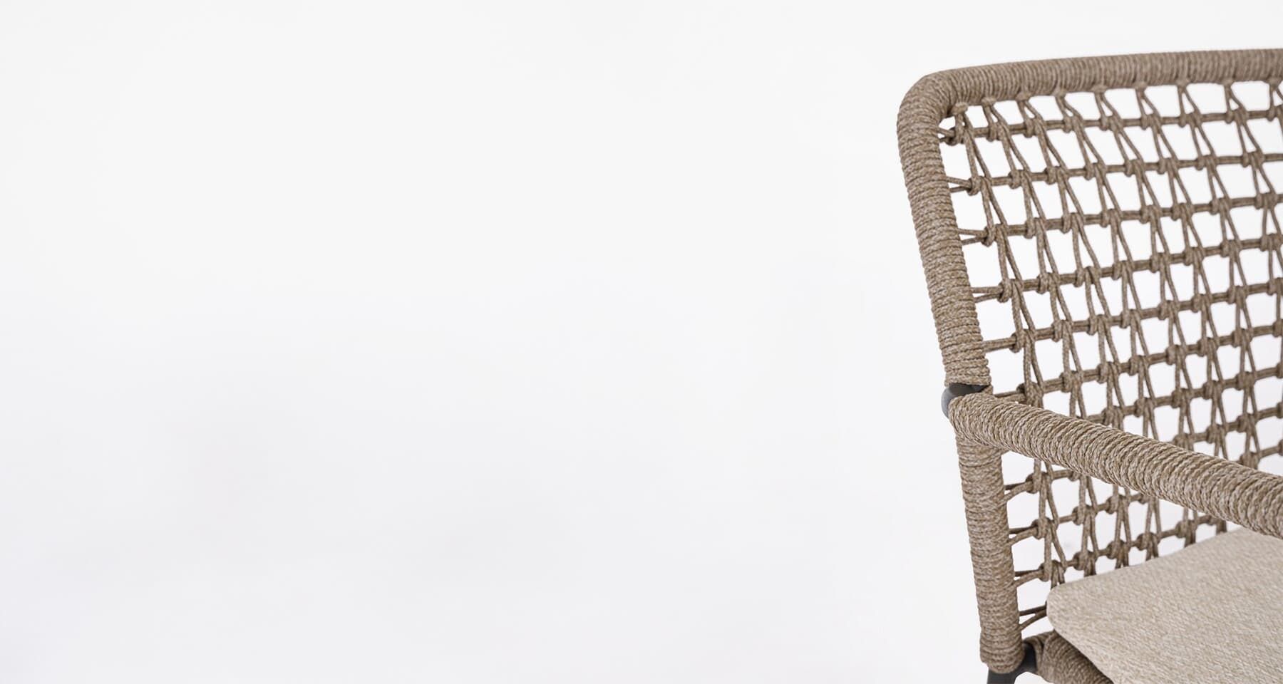 Lot 4 chaises modernes avec dossier en corde Canar - Bizzotto