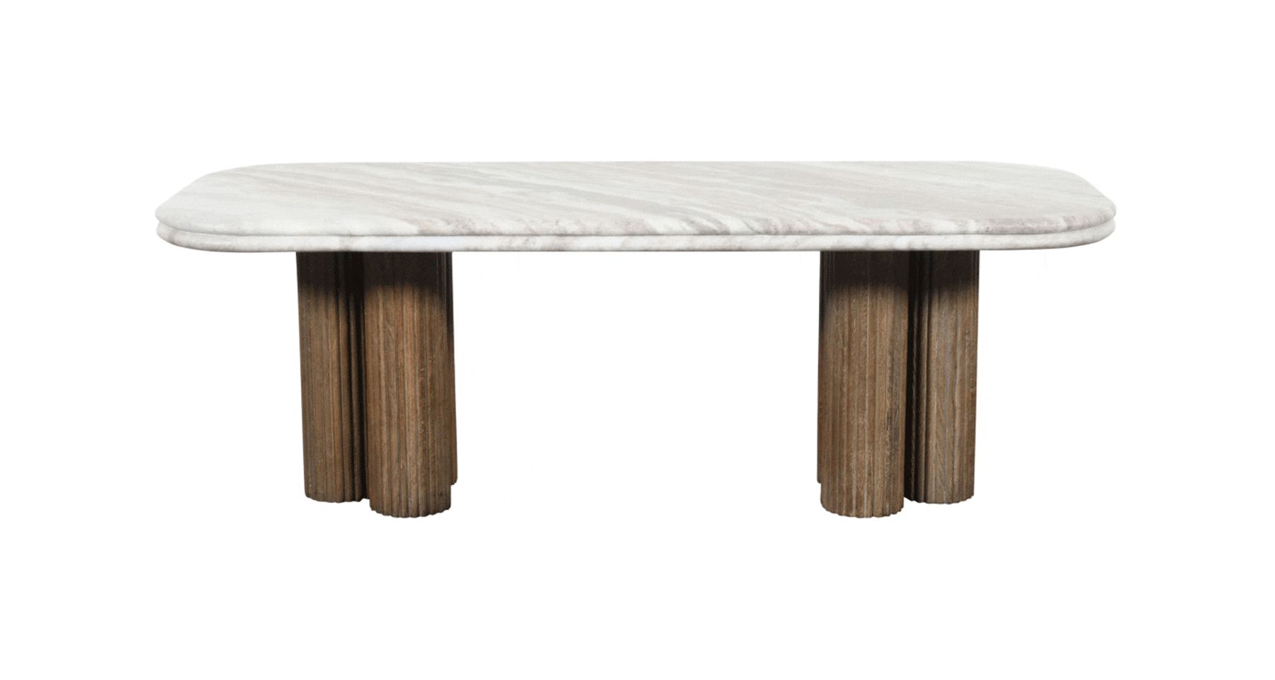 Table basse en marbre et bois massif Buren - Signature