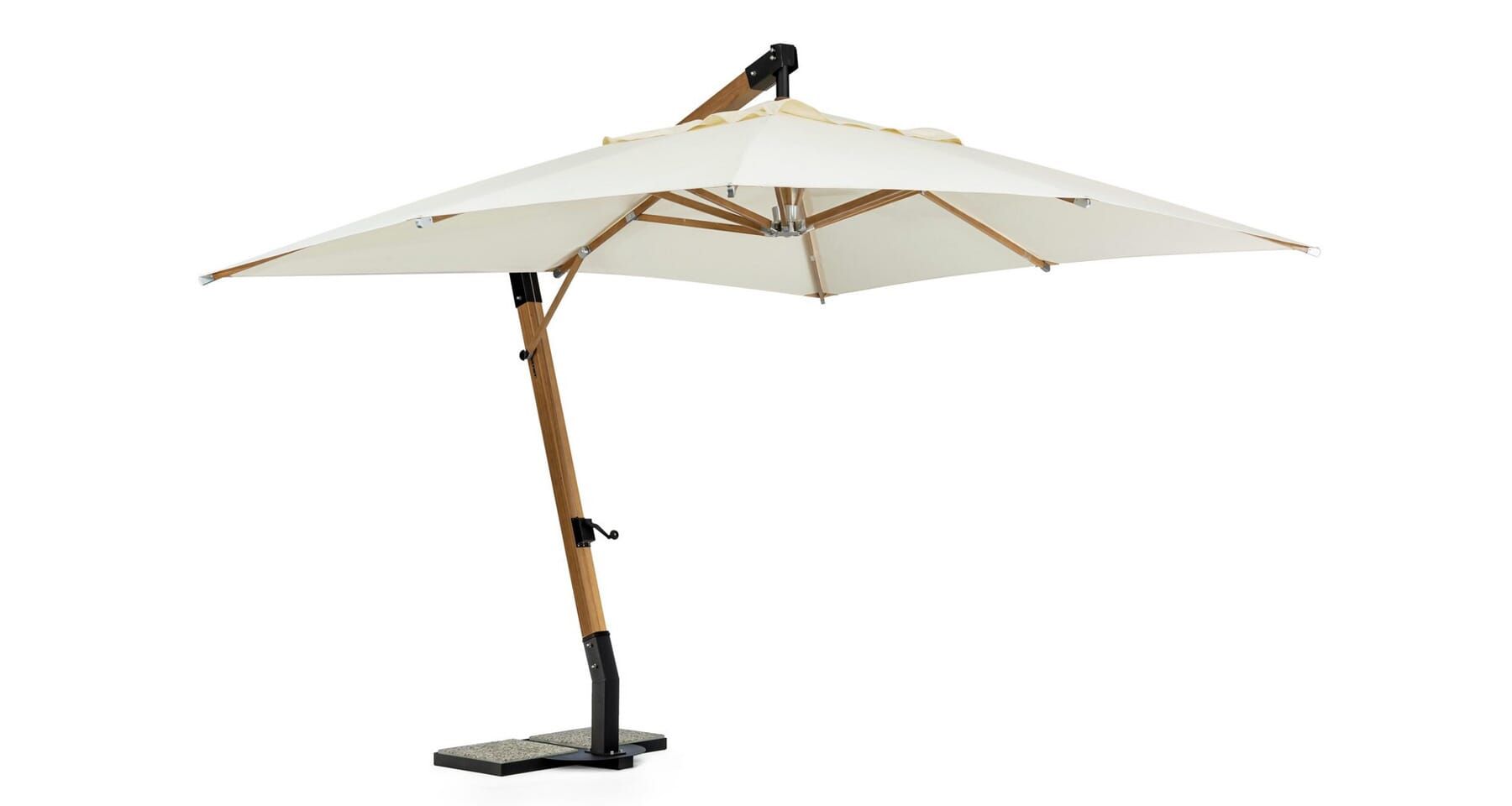 Parasol déporté écru en bois haut de gamme Capua - Bizzotto